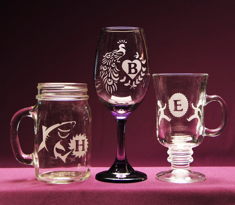 Peacock Monogram - Etchworld.com - Glass Etching Supplies Superstore