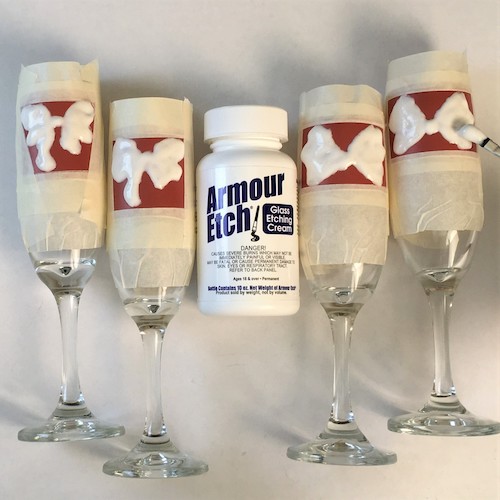 Bow & Ornament Champagne Flutes - Etchworld.com - Glass Etching ...