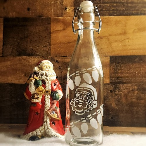 Santa Lights Bottle - Etchworld.com - Glass Etching Supplies Superstore