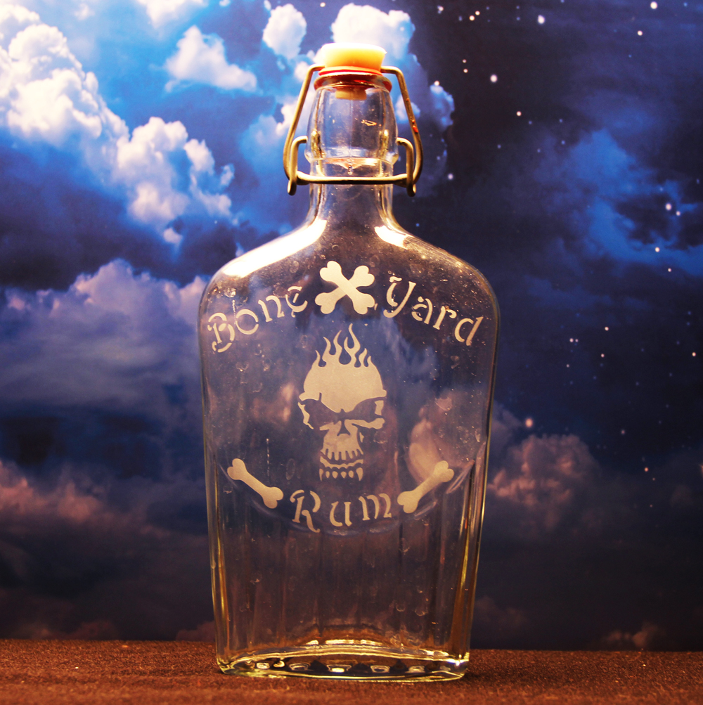 Boneyard Rum Bottle - Etchworld.com - Glass Etching Supplies Superstore